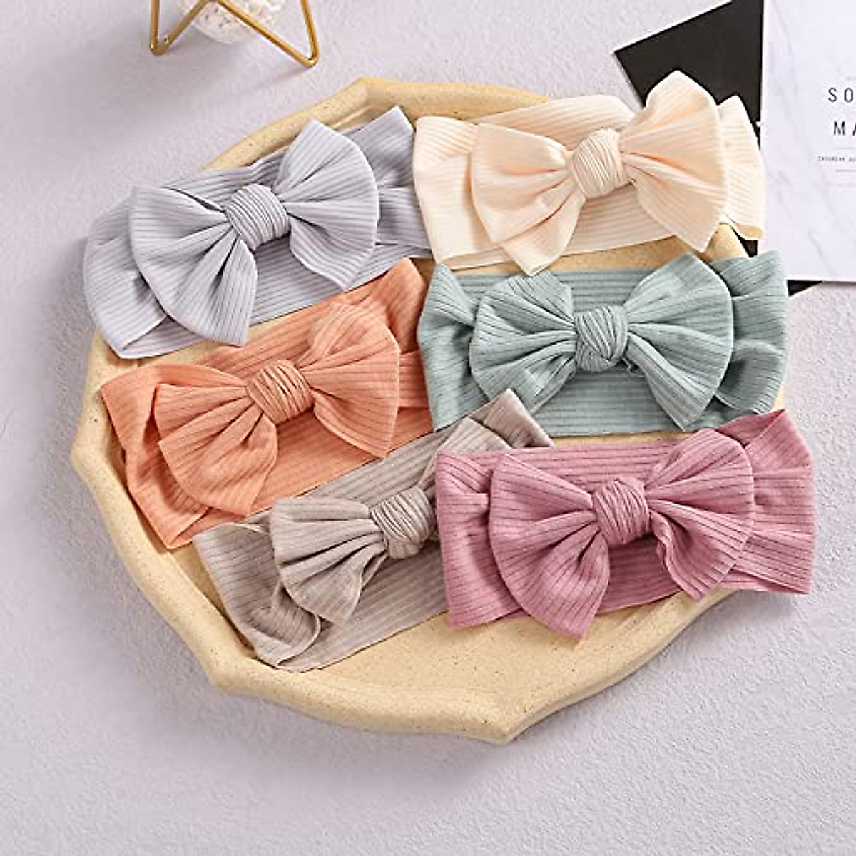 Mookiraer Baby Girls Headbands with Bows Handmade Hair Accessories Stretchy Hairbands for Newborn Infant Toddler Baby Essentials (Figure 10pcs)