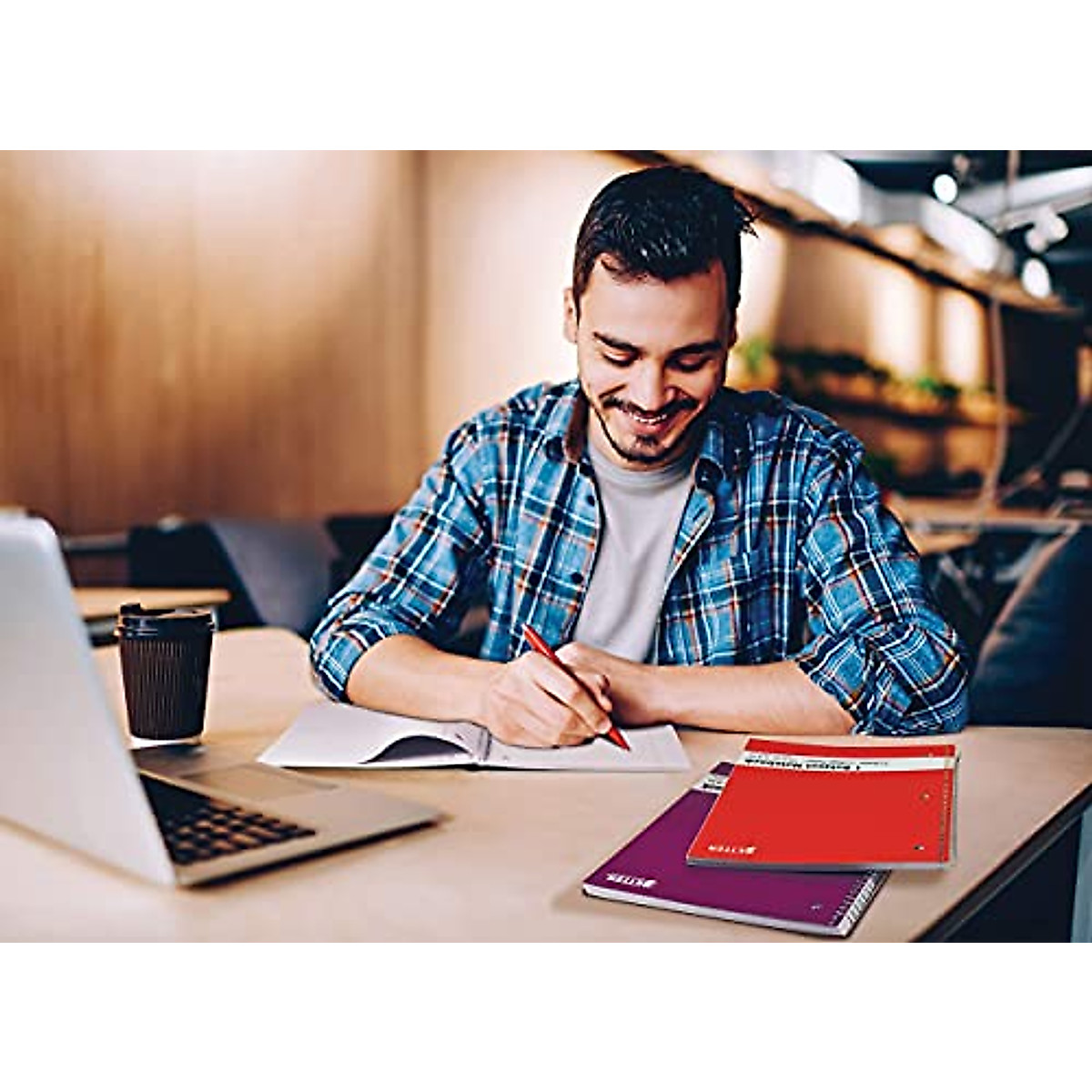 Better Office Products Spiral Notebooks 1-Subject, 24 Pack, College Rule, 70 Sheet, 8 x 10.5 inches, 6 Assorted Primary Colors, 24 Pack