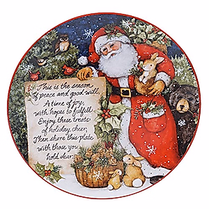 Certified International Magic of Christmas Santa Pass Along Serving Plate, Multicolored