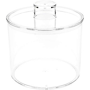 Pioneer Plastics 273C Clear Round Plastic Container with Lid, 4.0625" W x 3.5" H, Pack of 2