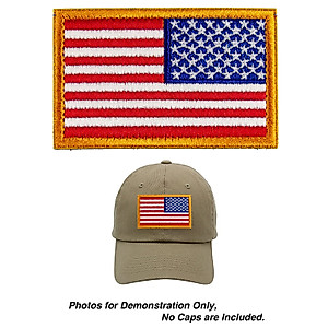 Tactical Patches of USA US American Flag Reverse, with Hook and Loop for Backpacks Caps Hats Jackets Pants, Military Army Uniform Emblems, Size 3x2 Inches