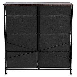 Vertical Furniture Storage Tower - Sturdy Steel Frame, Easy Pull Fabric Bins - Organizer Unit for Bedroom, Hallway, Entryway, Closets - 8 Drawers