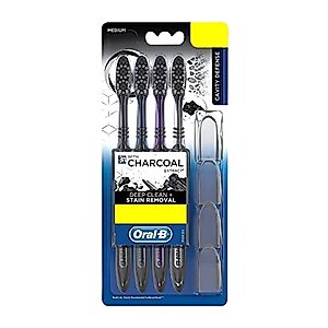 Oral B Cavity Defense 123 Black Toothbrush � Medium (Pack of 4)