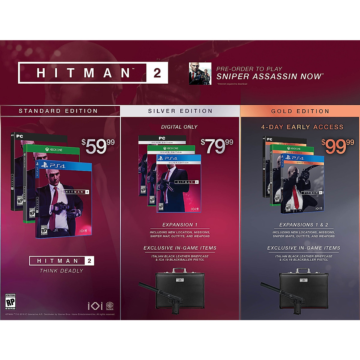 Hitman 2: Gold Edition - PlayStation 4