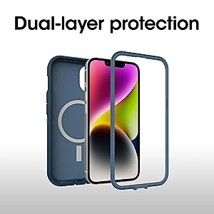 OtterBox iPhone 14 & iPhone 13 Defender Series XT Case - Open Ocean (Blue), screenless, Rugged, Snaps to MagSafe, Lanyard Attachment