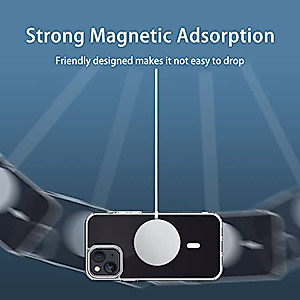 Hsefo Magnetic Case Compatible with iPhone 13 Mini Case, Compatible with MagSafe Wireless Charging, Transparent Anti-Scratch Back Shockproof Protective Slim Thin Phone Case Cover, Clear