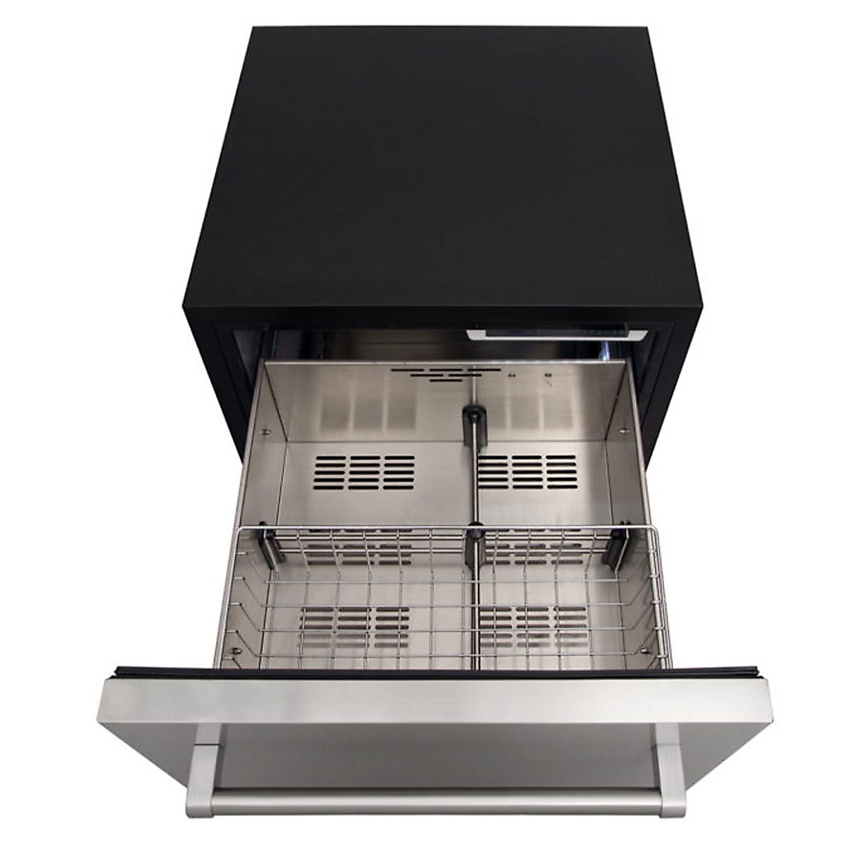 Thor Kitchen TRF2401U 5.4 Cubic Foot Stainless Steel Indoor/Outdoor Built In Undercounter Double Drawer Refrigerator Ventilated Cooling Mini Fridge