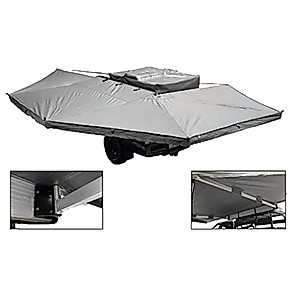 Overland Vehicle Systems Nomadic Awning 270 - Dark Gray with Black Travel Cover - Driverside