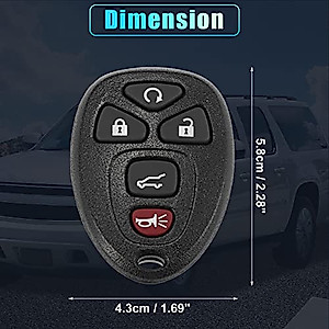 X AUTOHAUX 315MHz OUC60270 15913421 Keyless Entry Remote Car Key Fob for Chevrolet Suburban for Chevy Tahoe for Cadillac Escalade 2007-2014 for Chevrolet Traverse for GMC Yukon 5 Buttons