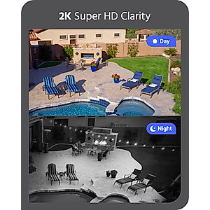 ANNKE [ 2 Pack] 2K Add-On Wi-Fi Outdoor Security Cameras, 3MP Wireless Surveillance IP Cameras with 100ft Night Vision, Compatible with Alexa, IP66 Waterproof, Instant Email Alert