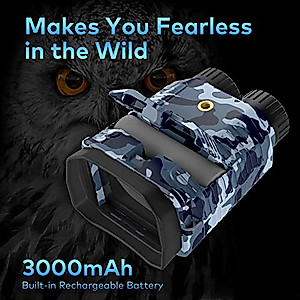 Hojocojo Mini Night Vision Goggles - Exclusive - Rechargeable Infrared Binoculars 2.4" IPS Screen 1312FT Viewing Distance in Dark Tactical Gear for Hunting, Save Photo and Videos, Easy to Use for Men