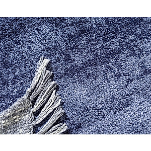 Unique Loom Del Mar Collection Area Rug - Lucille (9'x 12' Rectangle, Navy Blue/ Ivory)