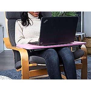 Mind Reader Woodland Collection, Portable Laptop Desk/Breakfast Table, Collapsible, Portable, Folding Legs, Pink
