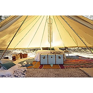 Psyclone Tents Removable Floor 4 Windows 5m/16.4ft Luxury Bell Tent Outdoor All Weather 8-10 Person Cotton Canvas Yurt Large Tent for Family Camping Glamping Hiking and Festivals