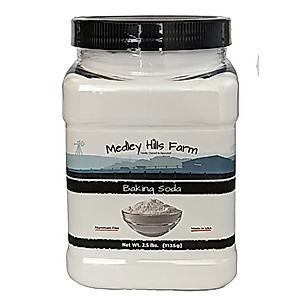 Baking Soda Aluminum Free By Medley Hills Farm 2.5 Lbs. in Reusable Container - Gluten-Free All Purpose Baking Soda for Cooking, Baking & Cleaning - Sodium Bicarbonate Pure Baking Soda Bulk - Made in USA