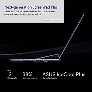 ASUS Zenbook Pro Duo Laptop, 14.5" OLED WQ+ Touchscreen, Intel Core i9-12900H, NVIDIA RTX 3050Ti, 32GB DDR5 RAM, 1TB PCIe SSD, Webcam, Wi-Fi 6, Windows 11 Home