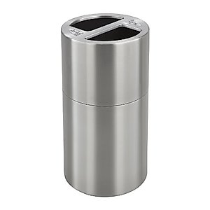 Safco Products 9931SS Dual Bin Recycling and Trash Can, 30 Gallon Total, Two Separate Liners, Decals Included, Silver