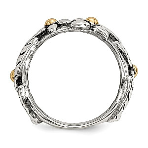 IceCarats 925 Sterling Silver Vintage Flowers Ring Size 8