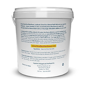 Dead Sea Warehouse-Amazing Minerals Dead Sea Bath Salts,100% Full Mineral Therapeutic Bath Salts, Detoxifying & Moisturizing, Exfoliating for Dry Skin, Unscented(5 lbs)