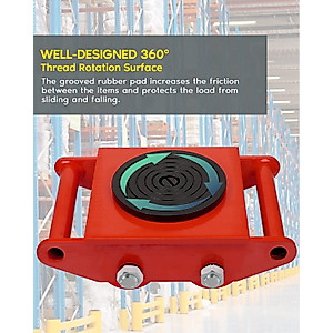 GCCSJ 6T Machinery Skate Dolly, 13200lbs Machinery Moving Skate Machinery Mover Skate with 360° Rotation Cap, Dolly Machinery Skate for Industrial Moving Equipment