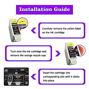 Replacements for Kodak 10XL 10B 10 Black Compatible Ink Cartridge 5 Pack Black Ink Use for Kodak 5100 5300 5500 ESP3250 ESP5250 ESP3 ESP5 ESP7 ESP9 Hero 7.1, 9.1 Printers