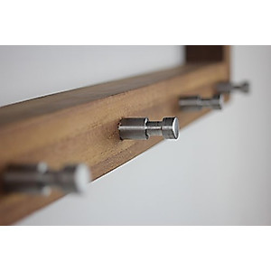 AquaTeak The Original 24" Moa Teak Wall Shelf with Hooks