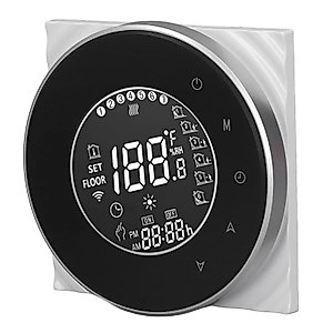 Smart Floor Heat Thermostat, WiFi Voice Phone Control LCD Touch Screen Thermostat for Electric Heating Systems 95‑240VAC