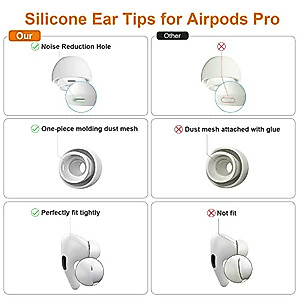 SUPFINE Airpod Pro Case Cover with Keychain, Soft Protective Silicone Airpods Pro Case with Airpod Cleaner kit & Replacement Ear Tips (S/M/L), Black