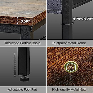 Sinewayone L Shaped Computer Desk, 47" Corner Desk with Storage Shelves, Office Desk with Storage Bag, Work Desk for Home, Office, Workstation, Small Space, Rustic Brown