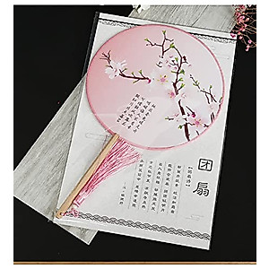 VAYLAS Ancient Style Palace Fan, Vintage Round Fan, Portable Fan, Hanfu Single-Sided Silk Ball Fan, Handmade Gift Fan 10