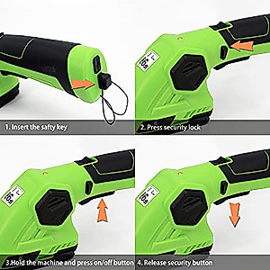 SOHONRY 2 in 1 Cordless Grass Shears Handheld Grass Hedge Trimmer, Electric Grass Clippers Shrub Bush Trimmer for Garden, with Rechargeable 8V Battery and Charger Included