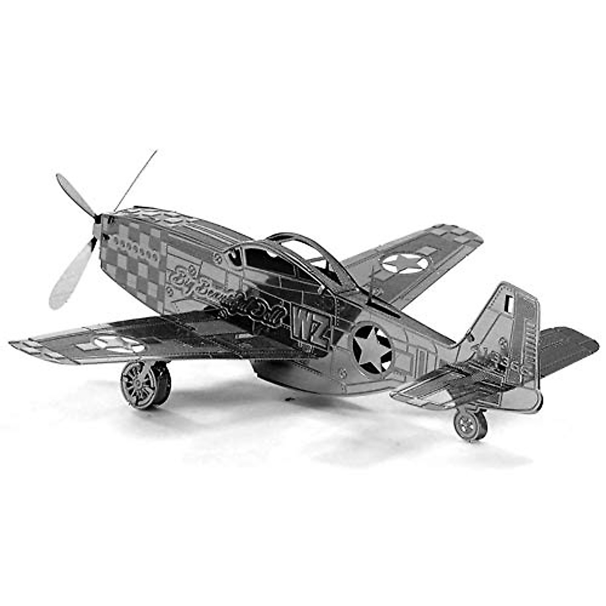 Set of 4 Metal Earth 3D Laser Cut Plane Models: Avro Lancaster Bomber, Mitsubishi Zero, F4U Corsair, P-51 Mustang