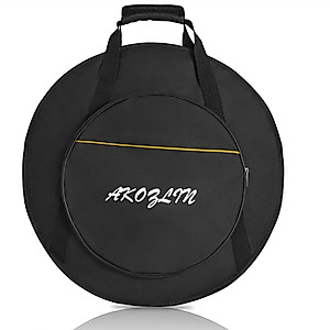 AKOZLIN 21" Cymbal Gig Bag with Carry Handle,5mm thick Padded cotton for perfect protection, Great for Dust-proof and waterproof Storage（Black)