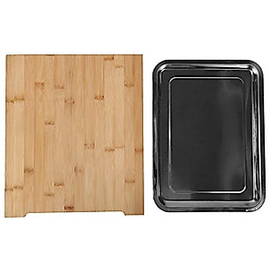 Lily’s Home Mess-Free Bamboo Cutting Board With Slide Out Drawer Tray, Large