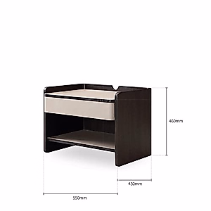 HIGOH Bedside Table Extremely Simple, Quiet Wind Bedside Table, Light Luxury, Hard Leather Living Room, Bedroom, Creative Storage Cabinet