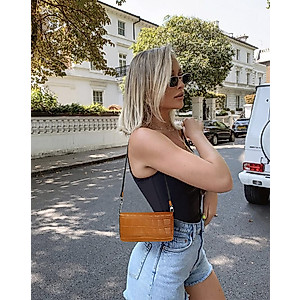 YALUXE Wristlet Handbags for Women Crocodile Effect Leather Clutch Zip-Around Wallet Phone Purse