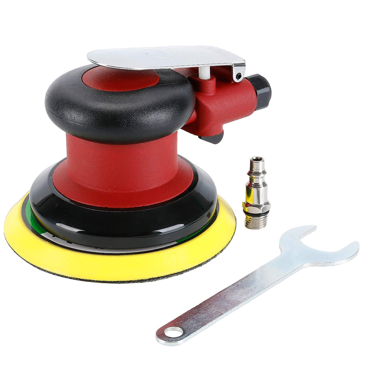 Professional Air Random Orbital Palm Sander, Heavy Duty Dual Action Pneumatic Sander with 1pc Backing Plate (5 inch)