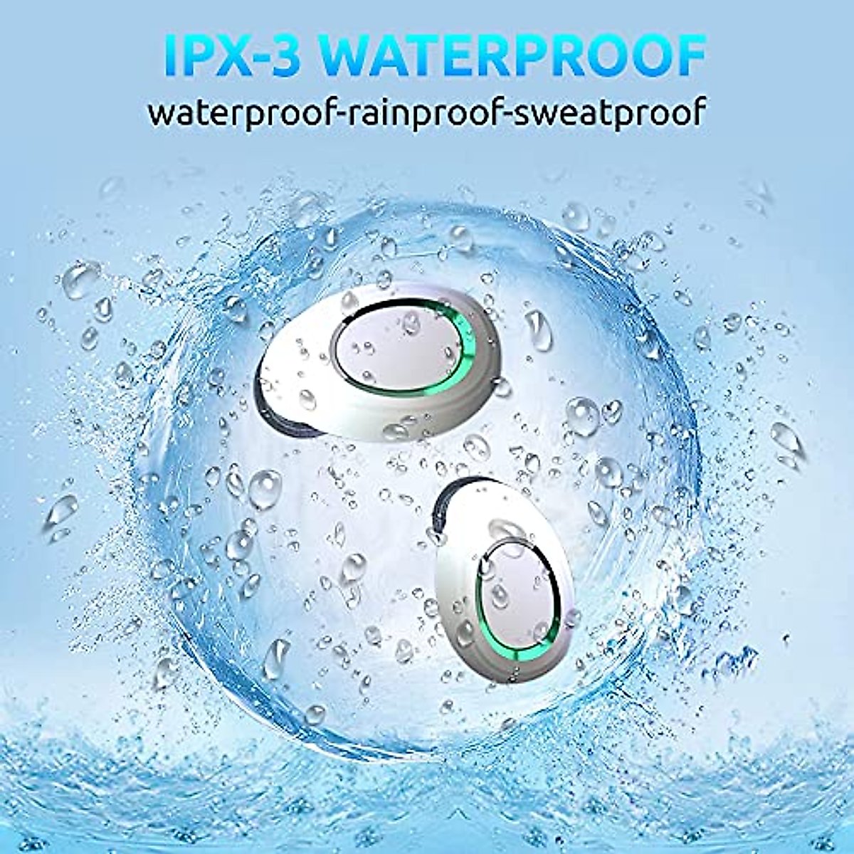 VOLT PLUS TECH Wireless V5.1 PRO Earbuds Compatible with Microsoft Lumia 532 IPX3 Bluetooth Touch Waterproof/Sweatproof/Noise Reduction with Mic (White)