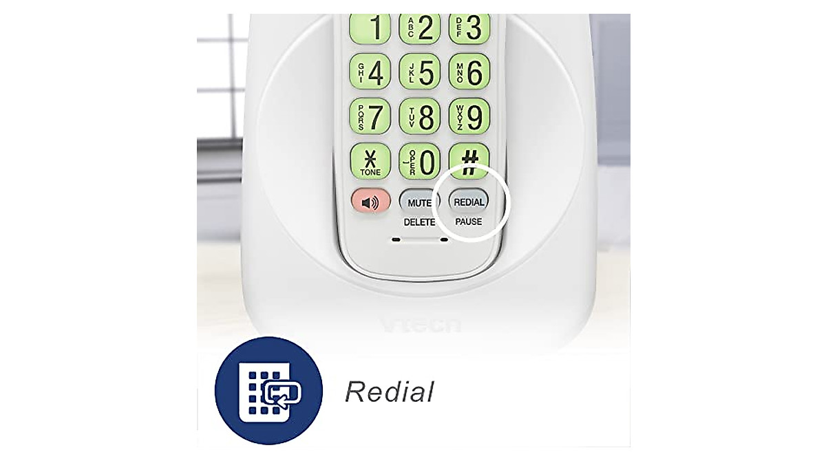 VTech VG101 Cordless Phone - Clear Sound, 1000ft Range & Backlit Display