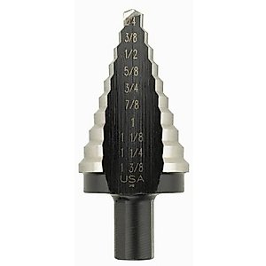 Irwin Tools Unibit #5 1/4-Inch to 1-3/8-Inch Step-Drill Bit, 1/2- by IRWIN 10235 ..#from-by#_partzforce_62231816880624