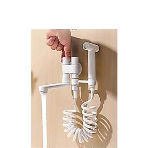 Wall Mounted Toilet Bidet Sprayer Set with Hose Handheld Cleaning Faucet Bidet Wash Shower 811583YC-25CM