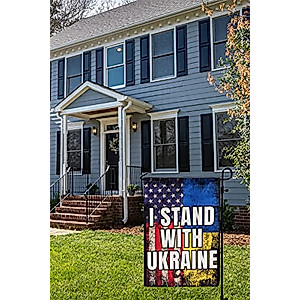 Ukraine Garden Flag , I Stand WIth Ukraine USA American Flag