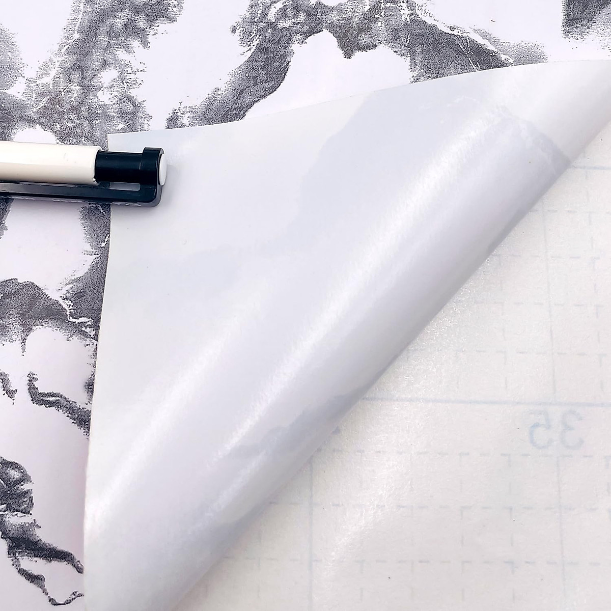 Yifely Granite Marble Effect Furniture Paper Self-Adheisve Shelf Liner Countertop Sticker 17.7 Inches by 9.8 Feet