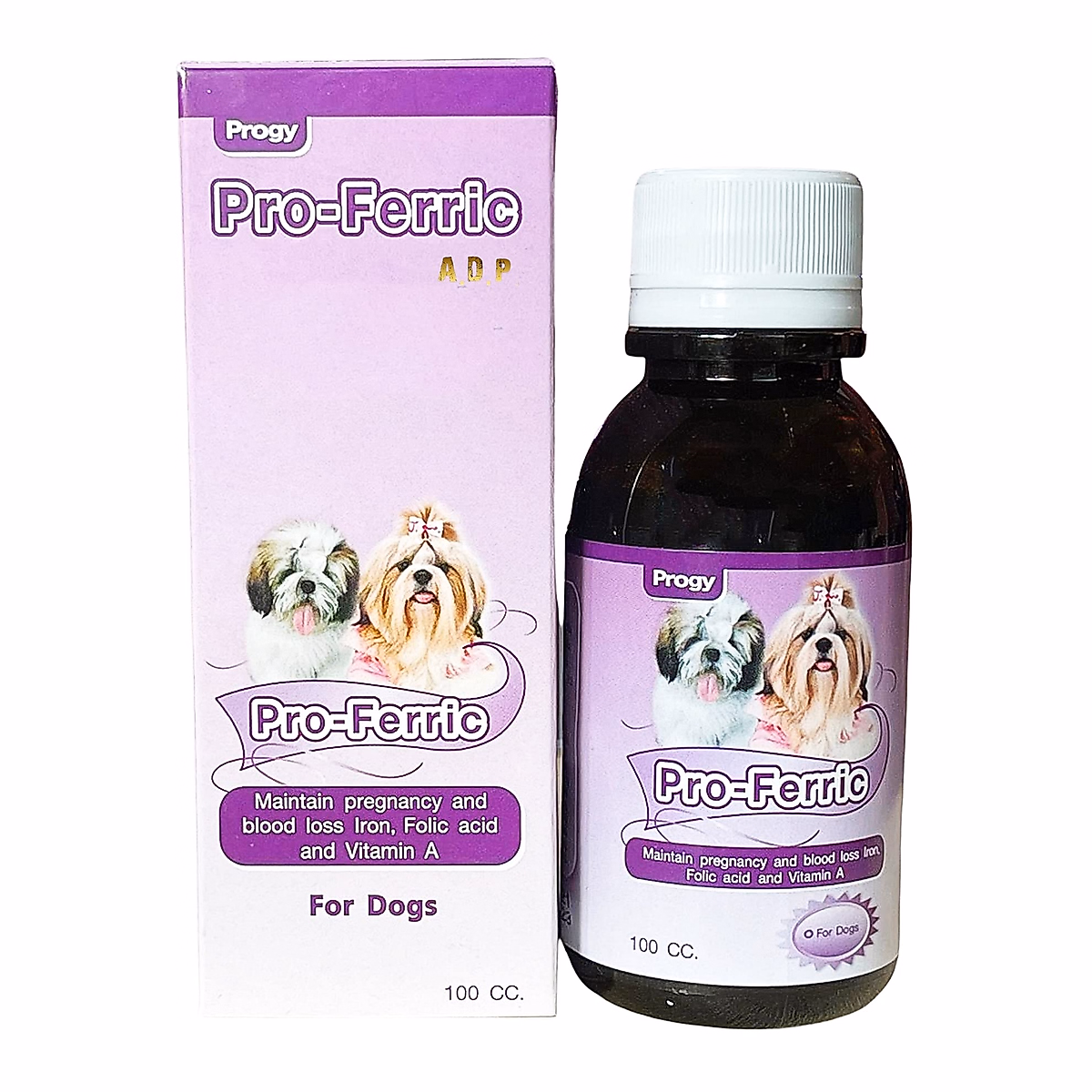 PRO-FERRIC 100 CC. Liquid Tonic Best Pet Booster Blood Support for Dogs Puppies Iron & Multi Vitamins Supplement Super Increasing Animal Immunity Energy & Power, Folic B6 B12 Promotes Red Blood Cell