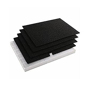 1 True HEPA Filter + 4 Carbon Replacement Filters A 115115 Size 21 for Winix PlasmaWave Air Purifier 5300 6300 5300-2 6300-2 P300 C535 (1)