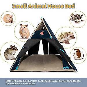 enheng Small Pet Hideout Cute Whales and Fishes Hamster House Guinea Pig Playhouse for Dwarf Rabbits Hedgehogs Chinchillas