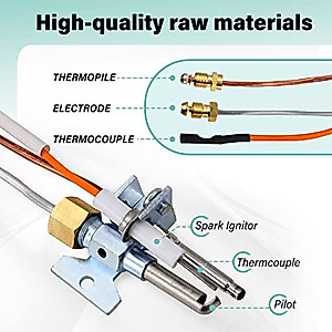Upgrade SP20075 Pilot and Igniter Assembly Replacement Kit for Natural Gas Water Heater, Compatible with Rheem, Compatible with GE, Includes: Pilot Assembly, Burner Door Gasket, Screws, Clips