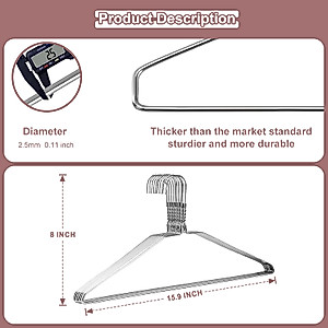 Jiang&Rong Hangers 100 Pack Clothes Coat Metal Hanger Wire Shirt Bulk Adult Slim Non Slip Clothes Hanger Space Saving Cheap Dress 16 Inch 12 Gauge Ultra Thin Clothing Hangers for Dry Cleaners or Home