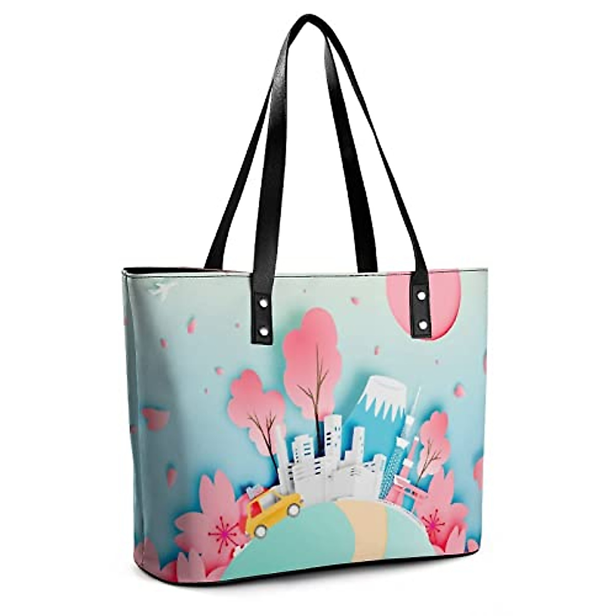 Womens Handbag Japan Travel Blossom Leather Tote Bag Top Handle Satchel Bags For Lady