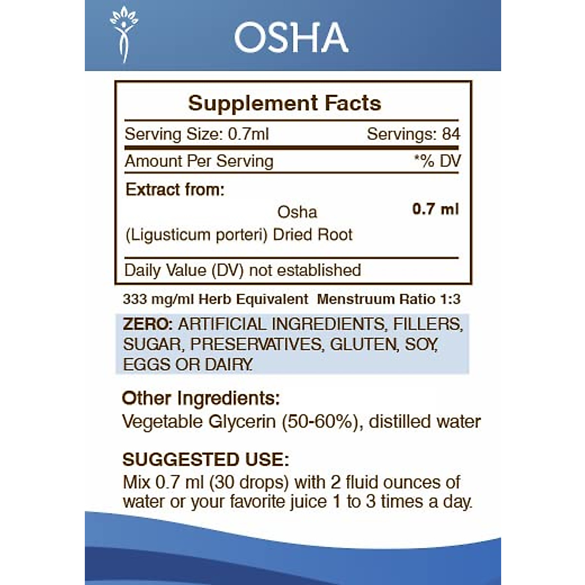 Secrets of the Tribe OSHA Tincture Alcohol-Free Extract, High-Potency Herbal Drops, Tincture Made from Responsibly farmed OSHA Ligusticum porteri Respiratory System Health 2 oz